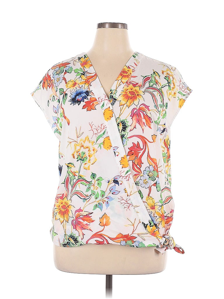 Soho JEANS NEW YORK & COMPANY White Short Sleeve Blouse Size XL - 64% ...