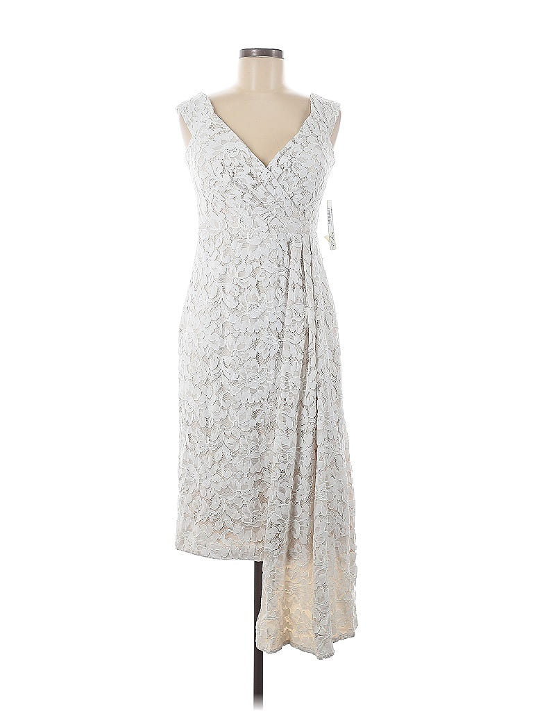 Eliza J Silver White Cocktail Dress Size 8 (petite) - 73% off | ThredUp
