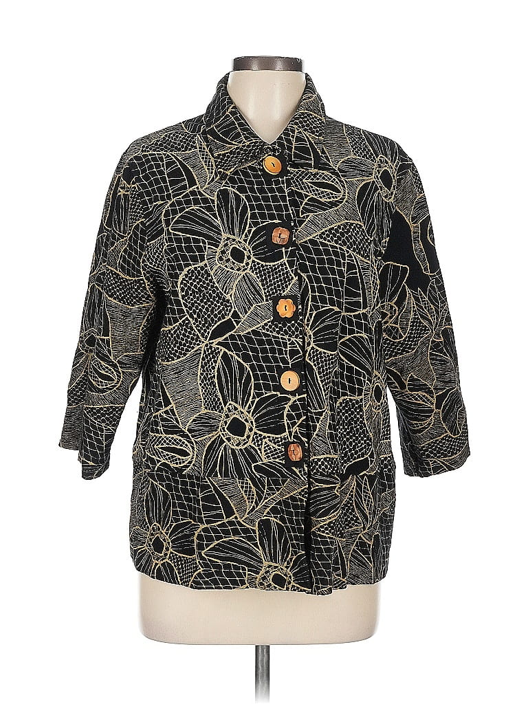 Onque Casuals Black 3/4 Sleeve Button-Down Shirt Size L - 44% off | ThredUp