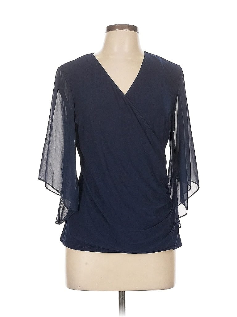 Coco Bianco Blue 3/4 Sleeve Blouse Size L - 73% off | ThredUp