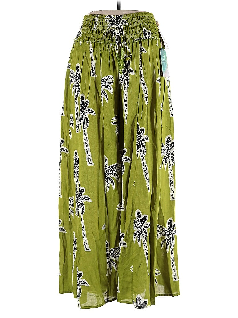 True Destinations 100% Rayon Tropical Green Casual Pants Size L - 64% ...