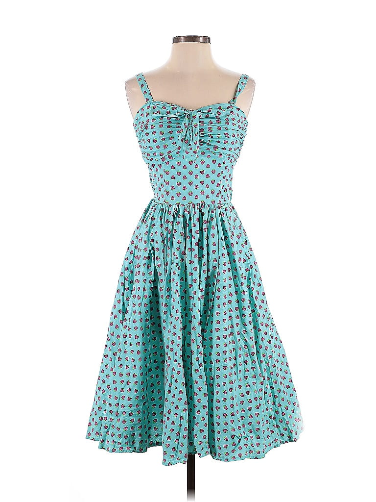 Unique Vintage 100% Cotton Hearts Teal Cocktail Dress Size S - 63% off ...