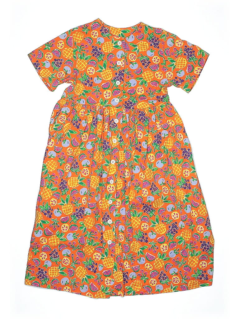 Kelly's Kids 100% Cotton Tropical Orange Dress Size 10 - 61% off | ThredUp