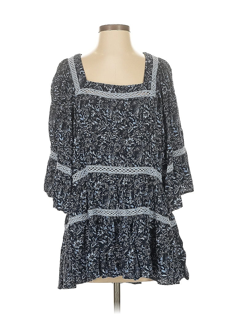 Free People 100% Rayon Paisley Blue Casual Dress Size S - 62% off | ThredUp