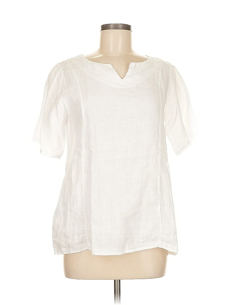 Luca Vanucci Ivory White Short Sleeve Blouse Size M - 65% off | ThredUp