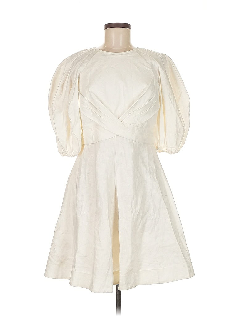 Zimmermann 100% Linen Ivory Cocktail Dress Size 8 - 25% off | ThredUp