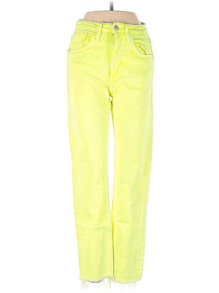 Zara Color Block Yellow Jeans Size 2 - 50% off | ThredUp