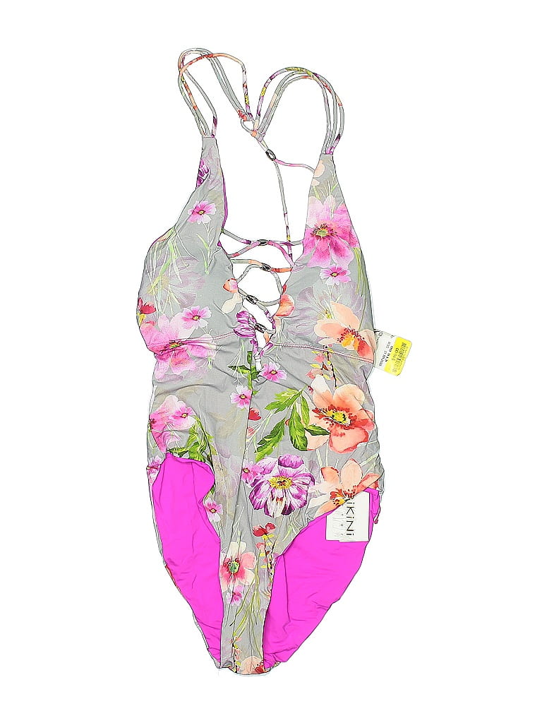 tini bikini Floral Pink One Piece Swimsuit Size L - 12% off | ThredUp
