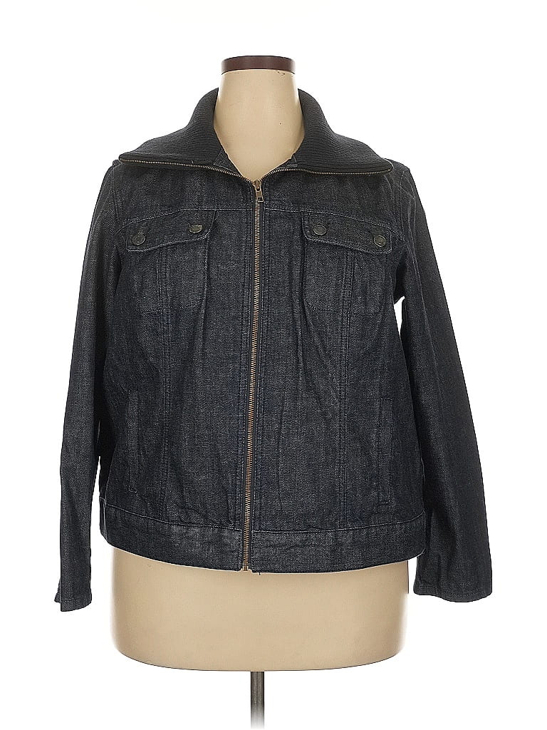 T by Talbots 100% Cotton Blue Gray Denim Jacket Size 18 - 62% off | ThredUp
