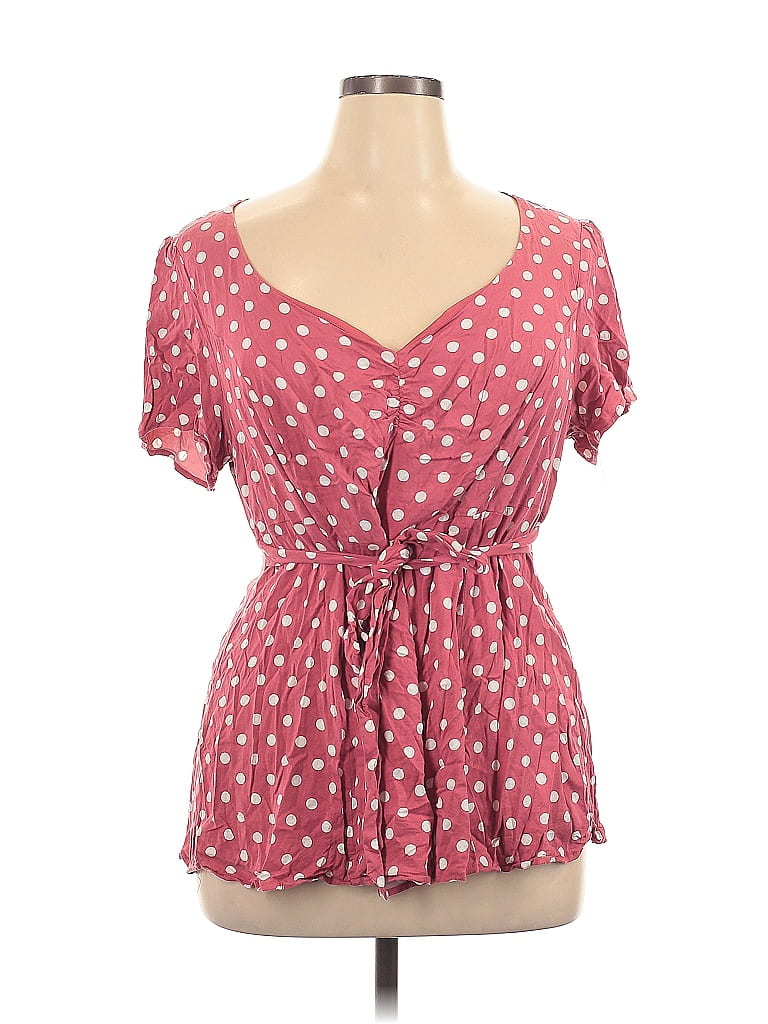 Torrid 100% Polyester Red Short Sleeve Blouse Size 1X - 57% off | ThredUp