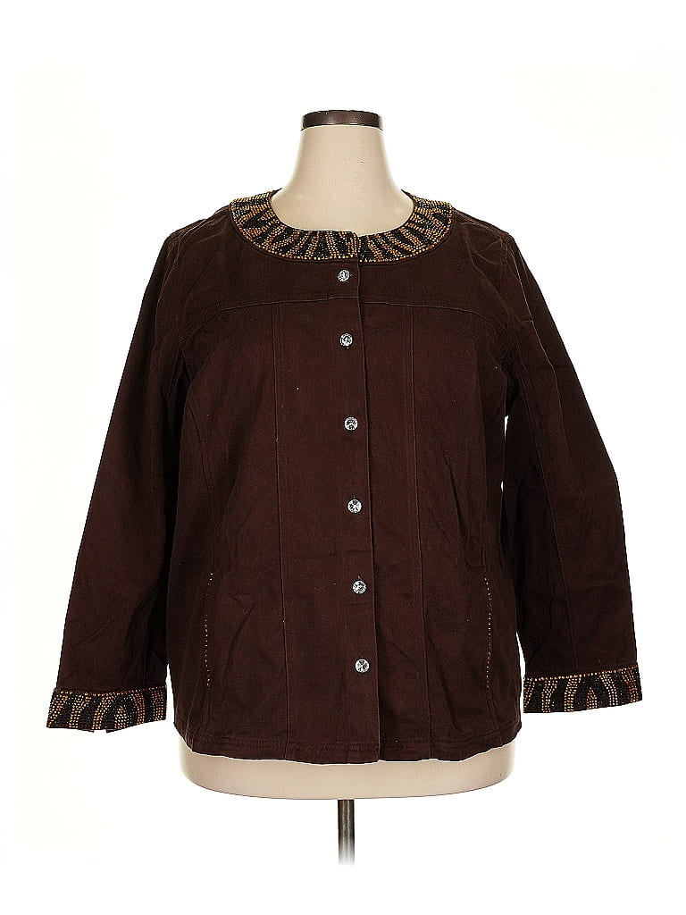 Quacker Factory Brown Jacket Size 2X - 65% off | ThredUp