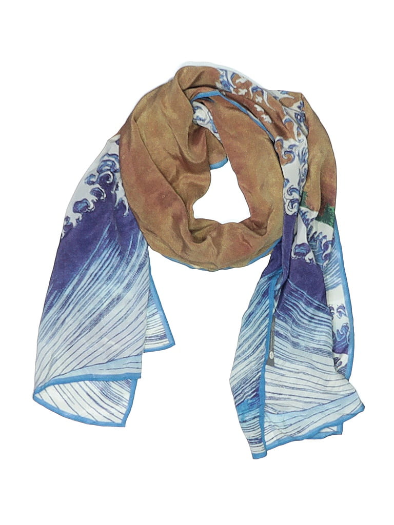 Cocoon House 100% Silk Graphic Blue Silk Scarf One size - 65% off | ThredUp