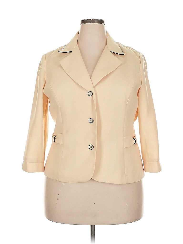 Studio I 100% Polyester Ivory Blazer Size 18 - 54% off | ThredUp