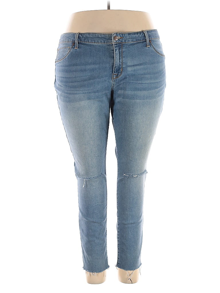 Ava & Viv Solid Blue Jeans Size 20 - 37% off | ThredUp
