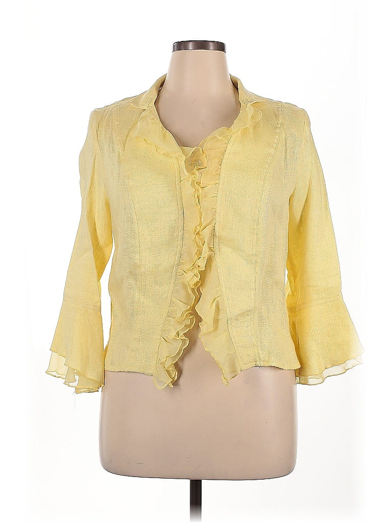 Lena Gabrielle 100% Linen Yellow Jacket Size 14 - 78% off | ThredUp