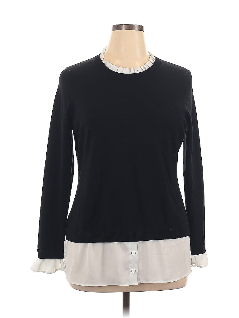 Adrianna Papell Black Pullover Sweater Size XL - 73% off | ThredUp