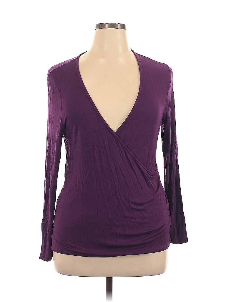 Merona Purple Long Sleeve Top Size XL - 50% off | ThredUp