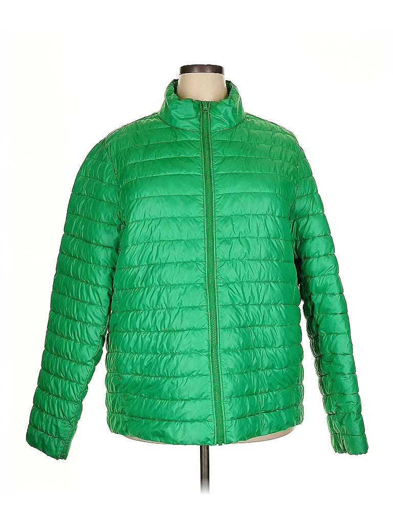 Primary 100% Recycled Polyester Solid Green Jacket Size XXL - 77% off ...