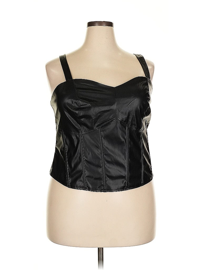 Torrid 100% Polyester Black Faux Leather Top Size 2X - 41% off | ThredUp