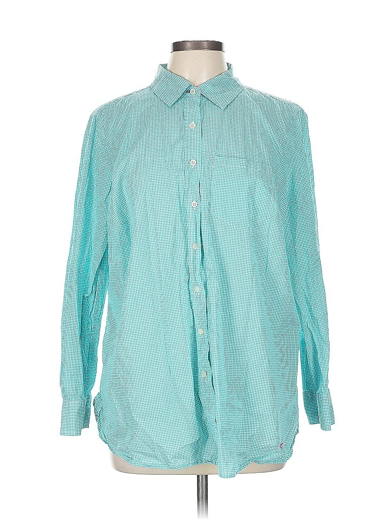 Talbots 100% Cotton Teal Long Sleeve Button-Down Shirt Size 12 - 80% off | ThredUp