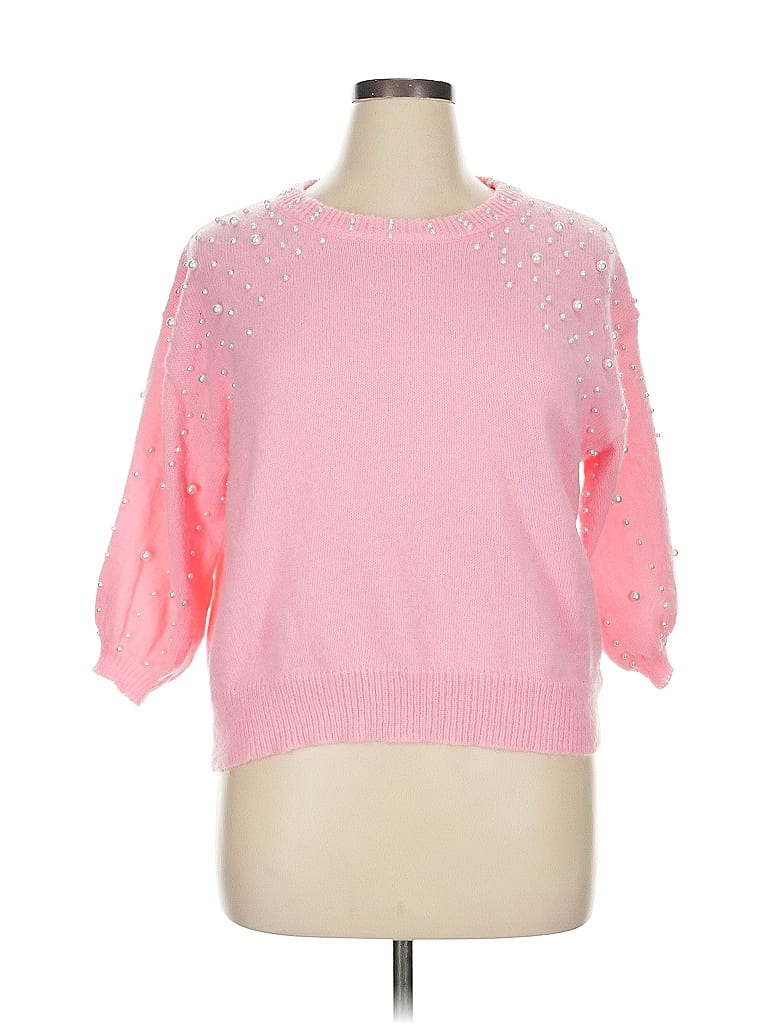 Bibi 100% Polyester Pink Pullover Sweater Size XL - 52% off | ThredUp