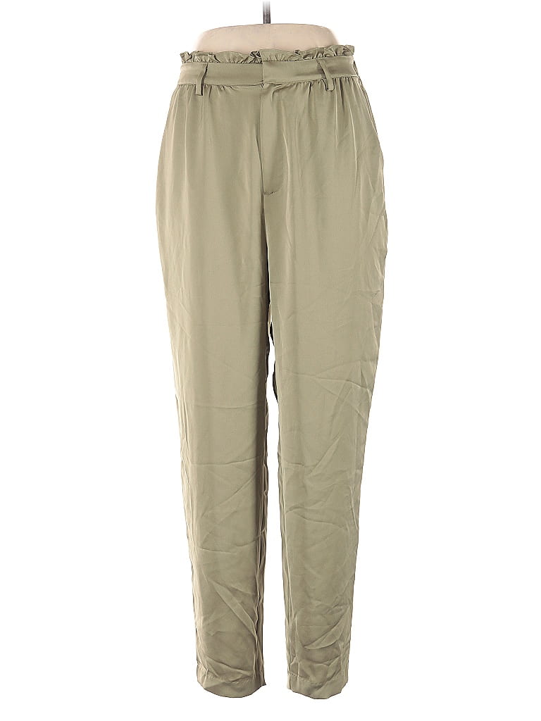 Ramy Brook 100% Polyester Solid Green Casual Pants Size L - 69% off ...