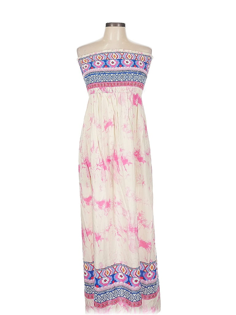 Angie 100% Rayon Tie-dye Ivory Casual Dress Size M - 61% off | ThredUp