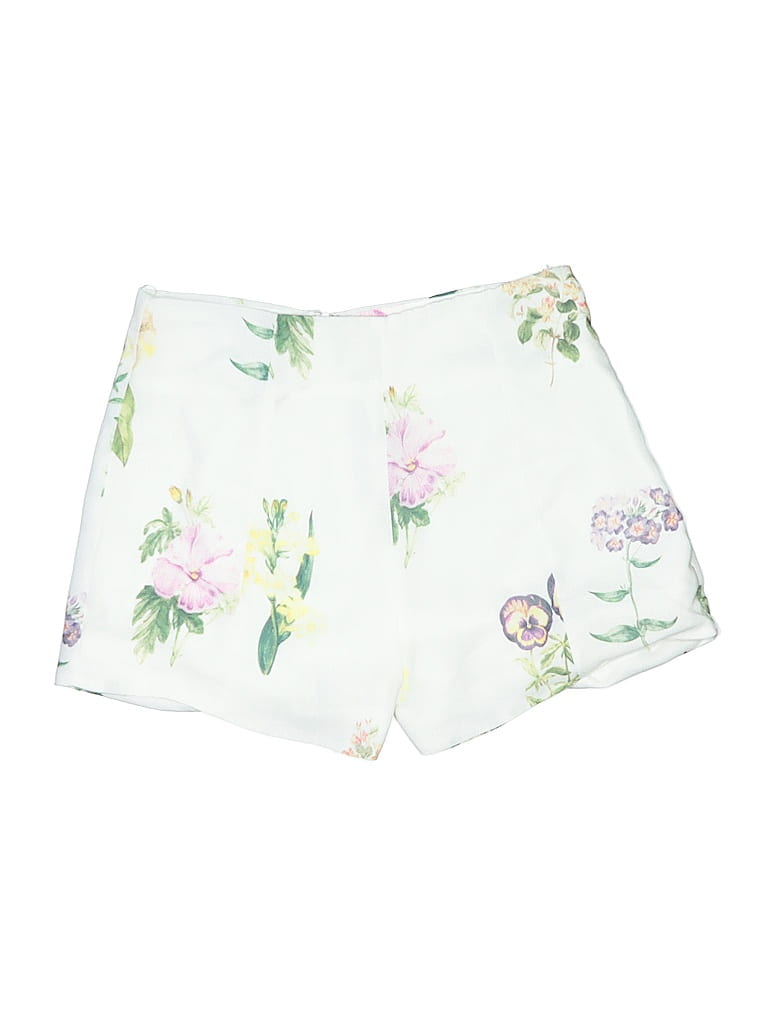 Lena 100% Polyester Floral White Shorts Size L - 59% off | ThredUp