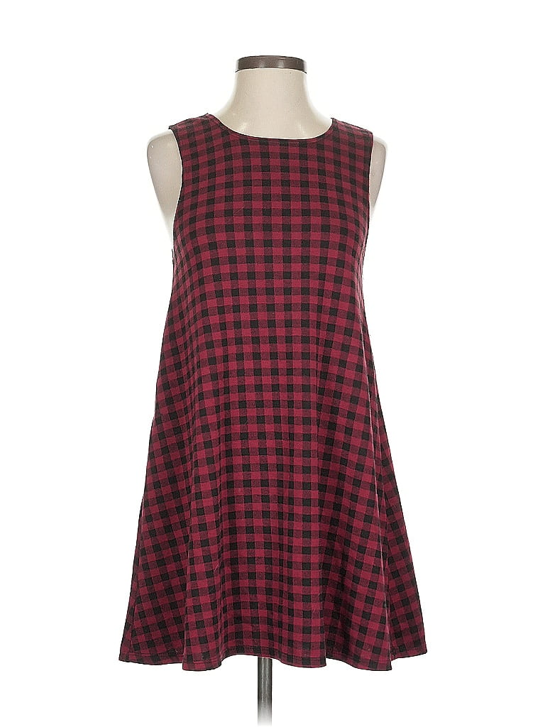 Socialite Plaid Burgundy Casual Dress Size S - 52% off | ThredUp