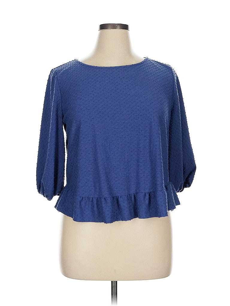 W5 Blue 3/4 Sleeve Top Size XL - 65% off | ThredUp
