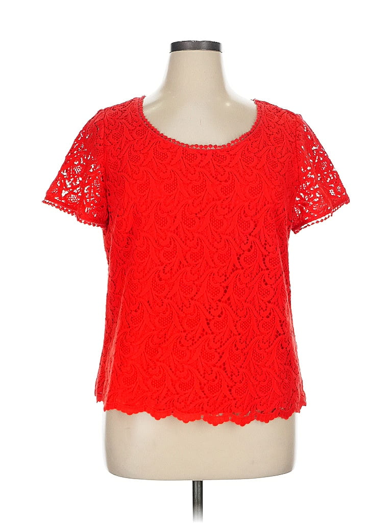 Talbots 100% Cotton Red Short Sleeve Top Size 16 - 75% off | ThredUp