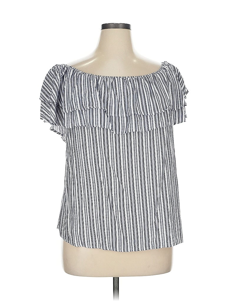 New Directions 100% Rayon Blue Short Sleeve Blouse Size XL - 64% off ...
