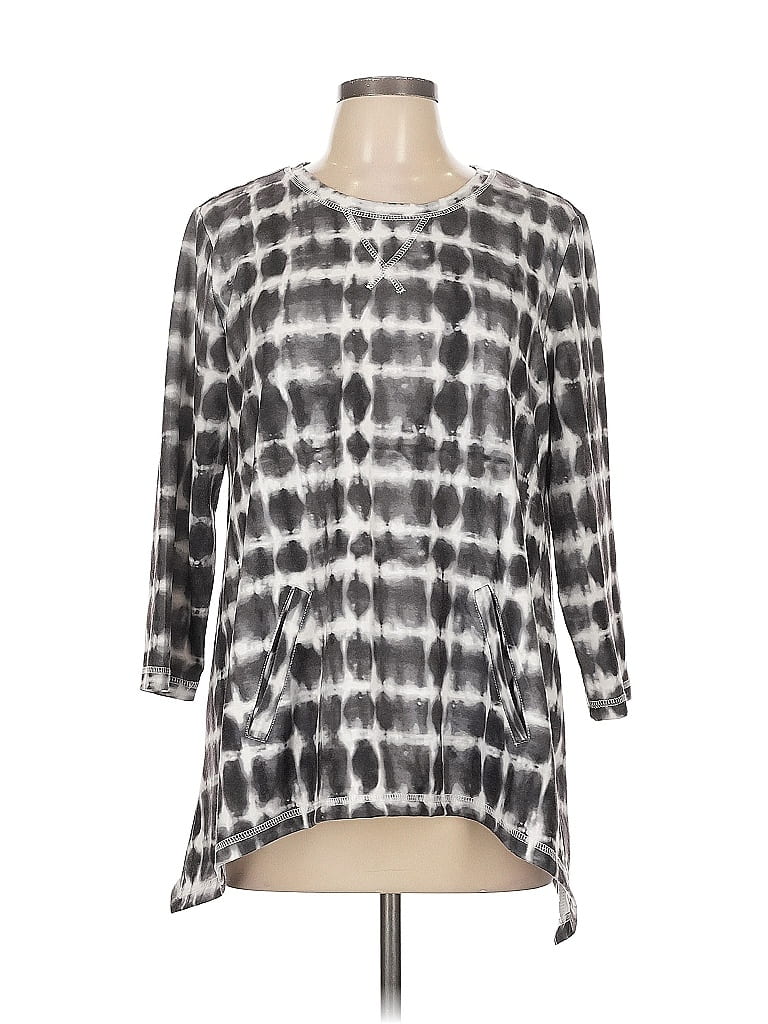 Allison Daley Gray 3/4 Sleeve Blouse Size L - 50% off | ThredUp