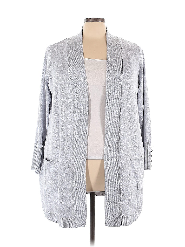 JM Collection Gray Silver Cardigan Size 4X - 51% off | ThredUp
