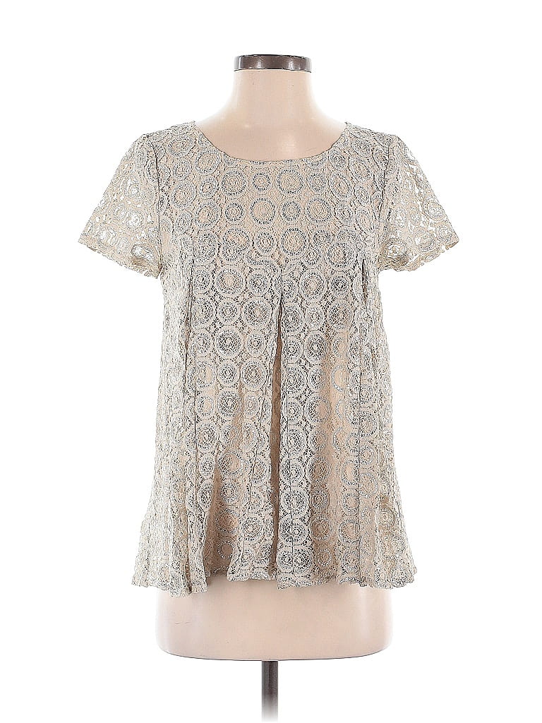 Akemi + Kin Silver Short Sleeve Blouse Size S - 75% off | ThredUp