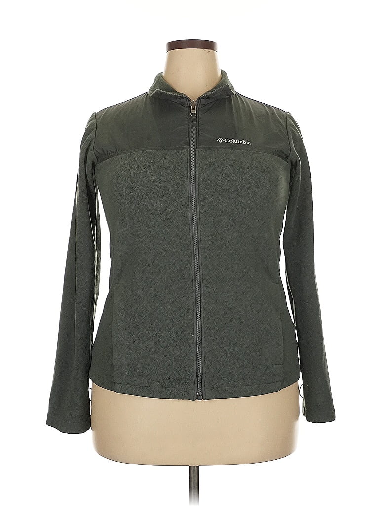 Columbia 100% Polyester Green Track Jacket Size XL - 62% off | ThredUp