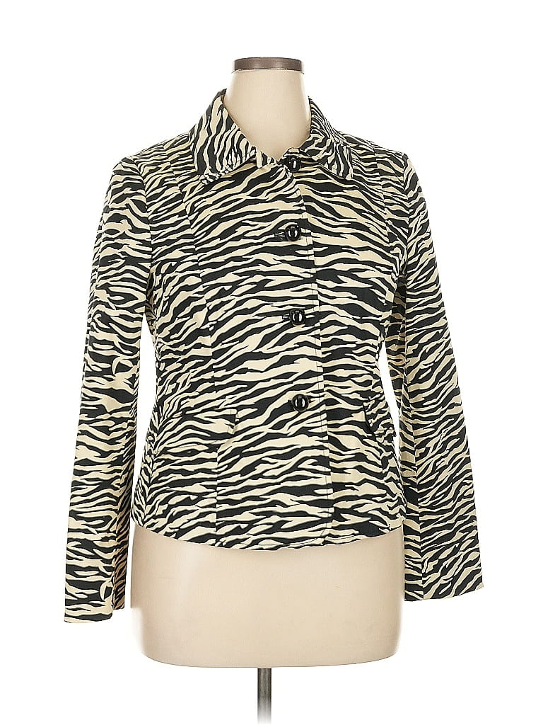 Kasper Animal Print Ivory Black Jacket Size 14 - 79% off | ThredUp