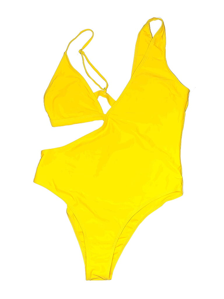 MATTE Collection Solid Yellow One Piece Swimsuit Size XL - 31% off ...