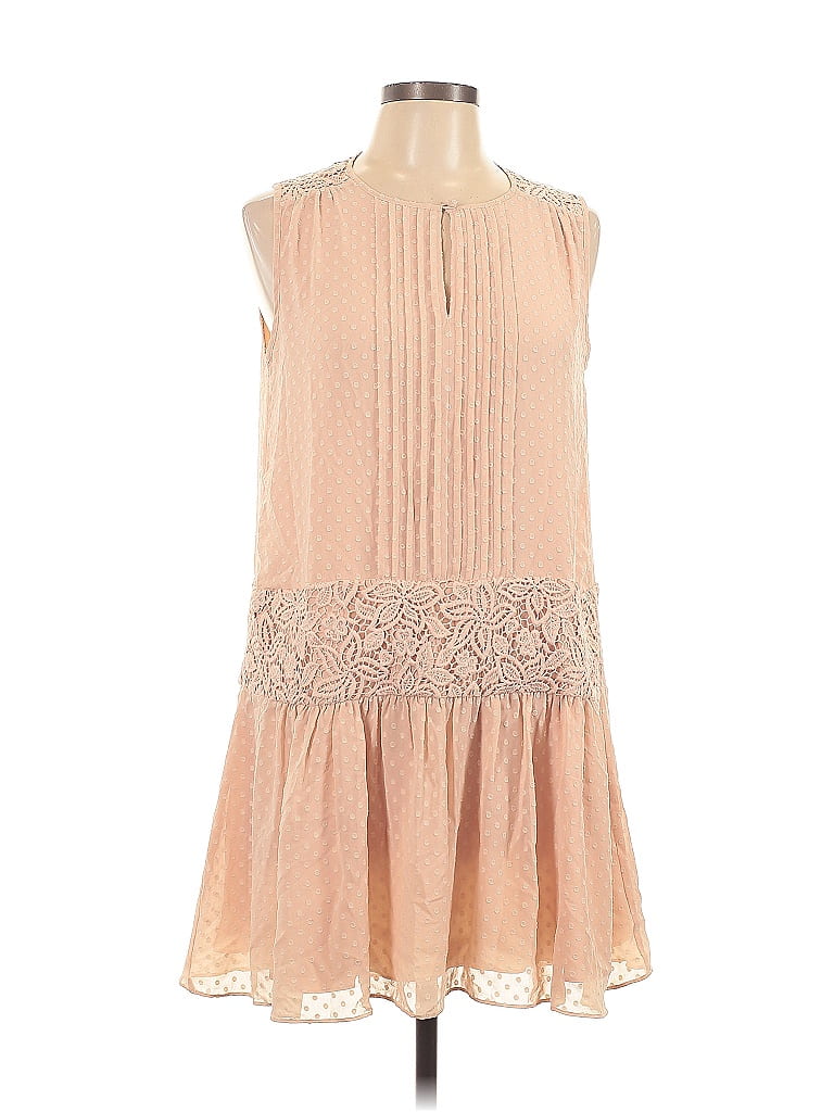 Marchesa Rose 100% Polyester Tan Cocktail Dress Size L - 77% off | ThredUp