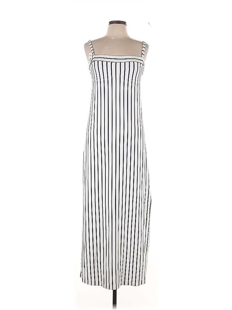 Mare Blu 100% Polyamide Stripes Silver Casual Dress Size L - 60% off | ThredUp