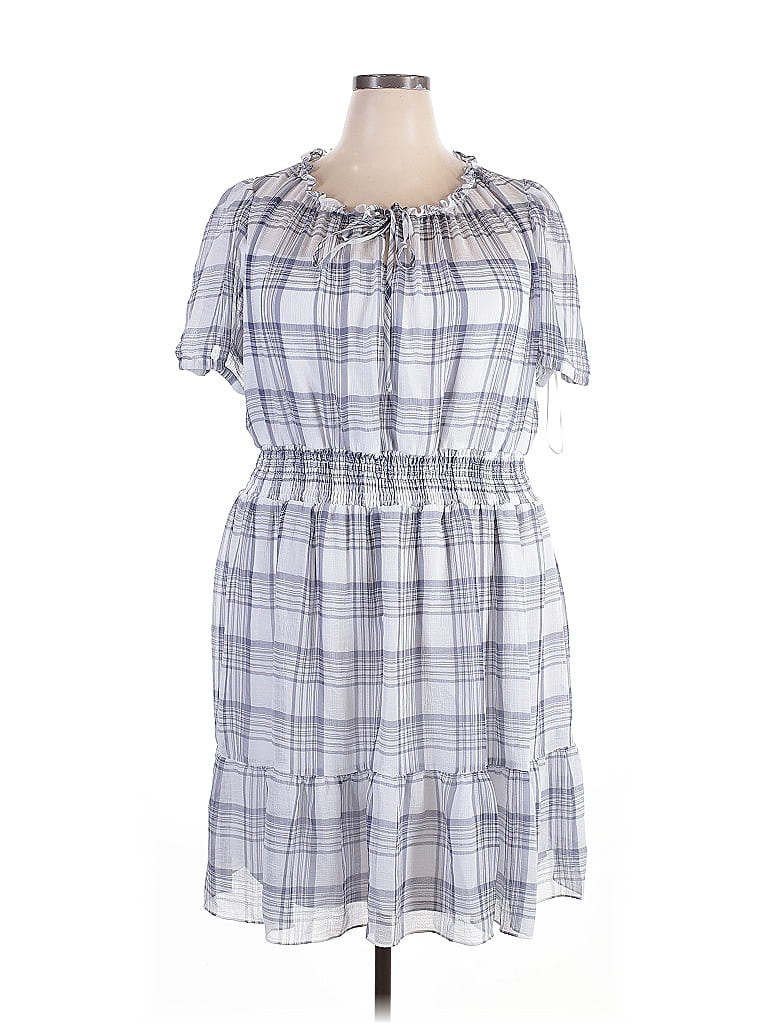 Lane Bryant 100% Polyester Plaid Blue Casual Dress Size 20 - 65% off ...