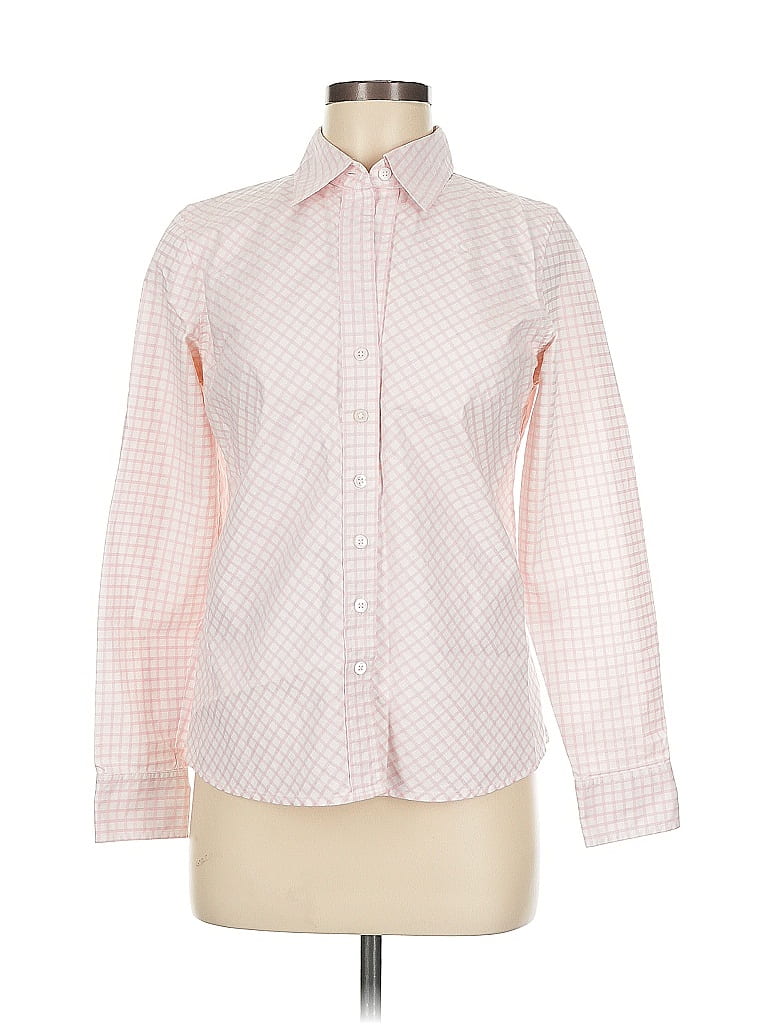 Banana Republic Checkered-gingham Pink Long Sleeve Button-Down Shirt Size M - 76% off | ThredUp