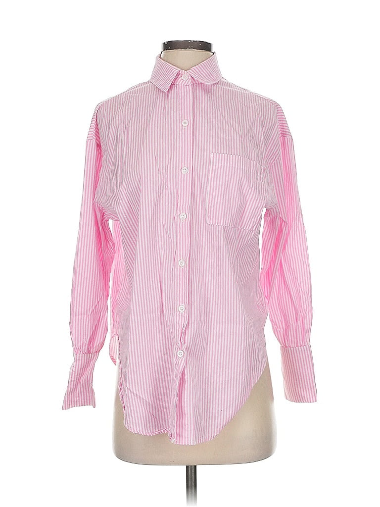 Peppermayo 100% Cotton Stripes Pink Long Sleeve Button-Down Shirt Size 2 - 47% off | ThredUp