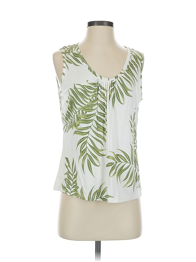 Pineapple Moon White Green Sleeveless Blouse Size S - 44% off | ThredUp