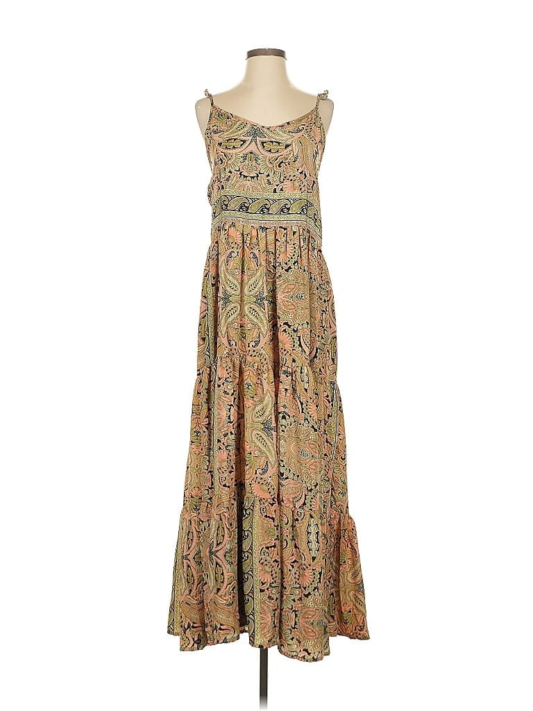 Chelsea & Theodore 100% Polyester Paisley Tan Casual Dress Size S - 62% ...