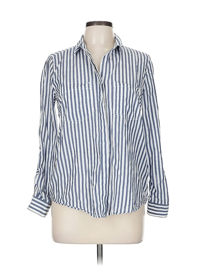 Beachgold Stripes Blue Long Sleeve Button-Down Shirt Size M - 65% off | ThredUp