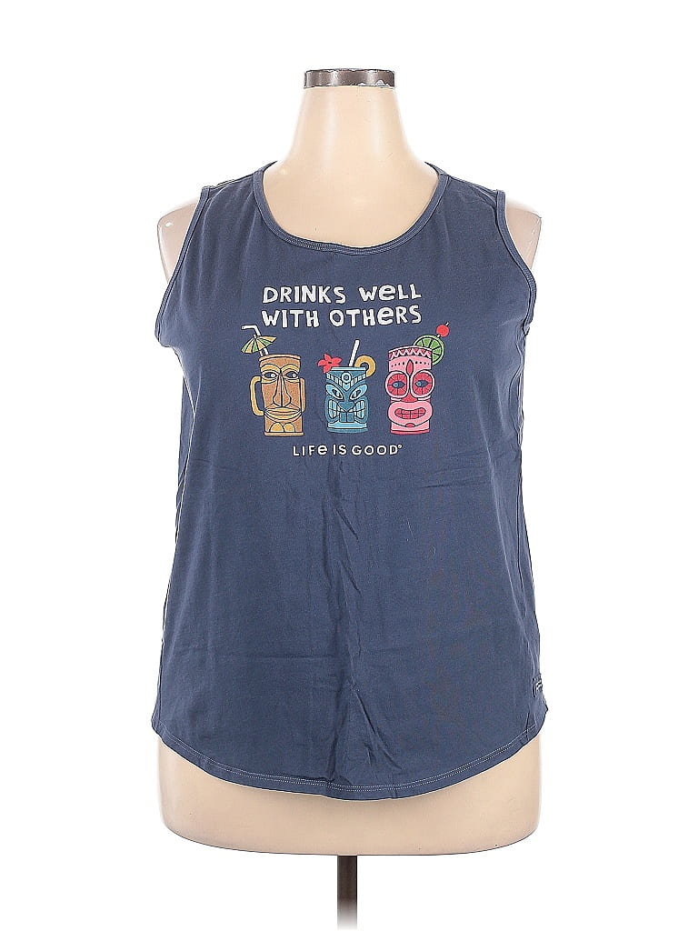 Life Is Good 100% Cotton Blue Sleeveless T-Shirt Size XXL - 37% off ...