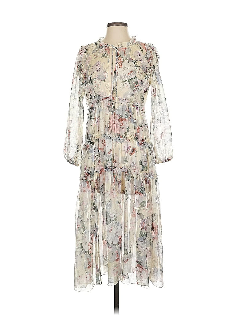 OPT Floral Ivory Cocktail Dress Size XS - 69% off | ThredUp