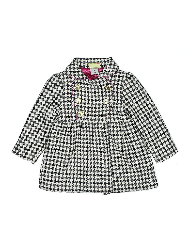 Penelope Mack 100% Polyester Checkered-gingham Gray Coat Size 6 (big ...