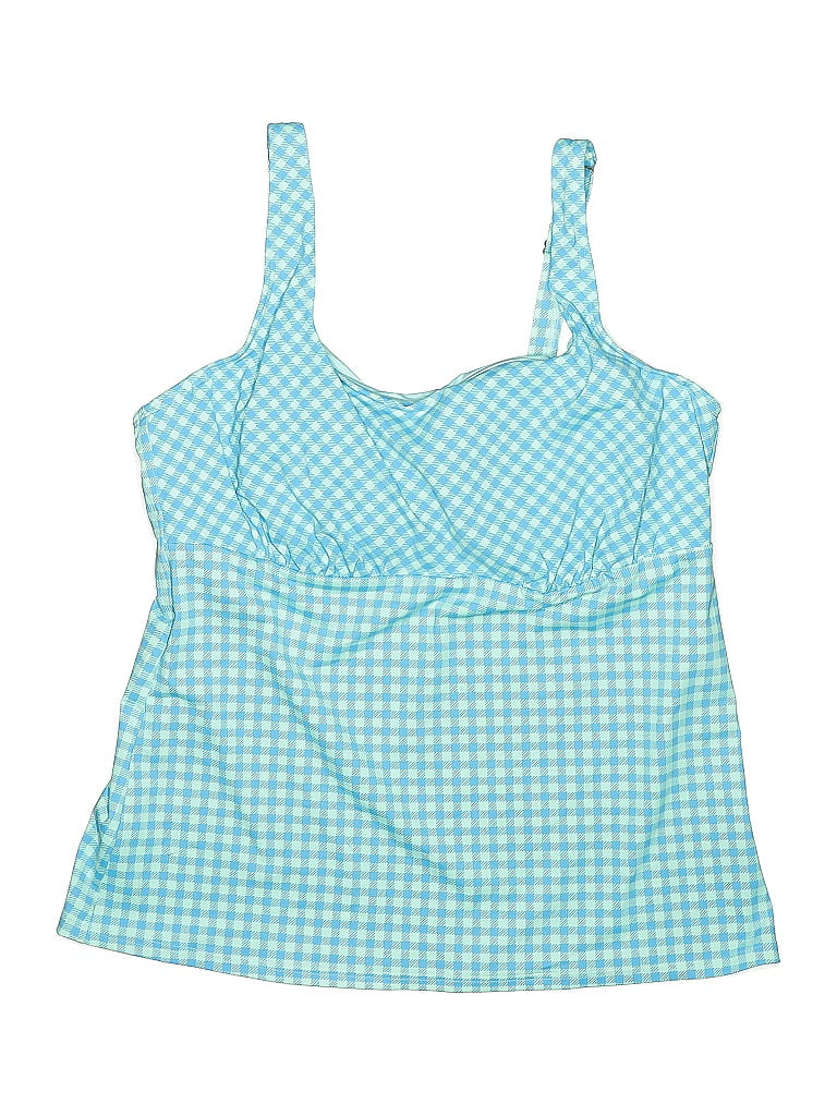Lands' End Checkered-gingham Blue Swimsuit Top Size 14 - 51% off | ThredUp